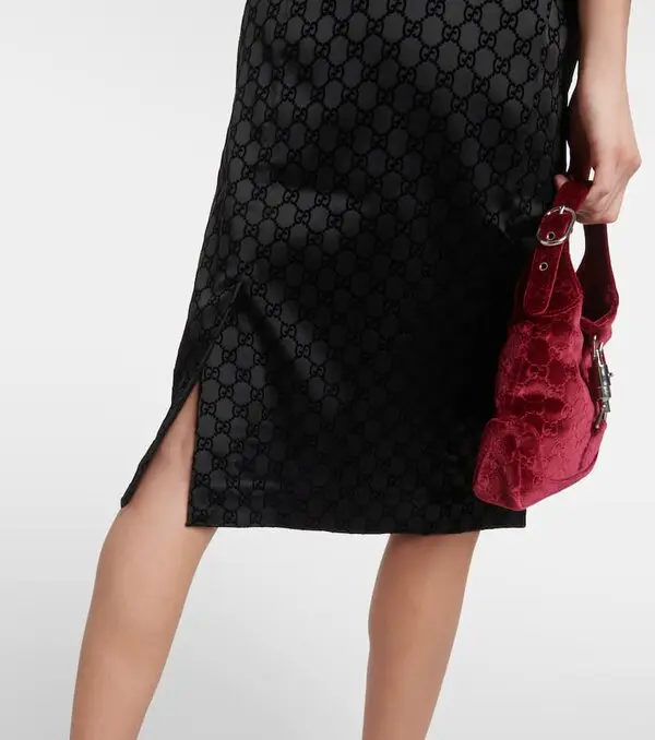 Gucci Gg Silk Duchesse Midi Skirt