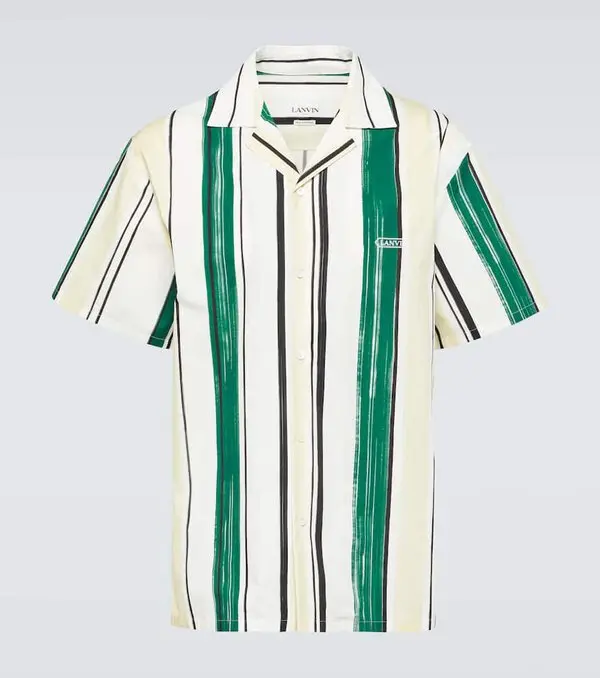 LANVIN Striped Cotton Bowling Shirt