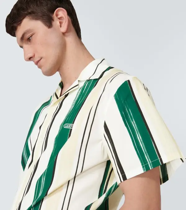 LANVIN Striped Cotton Bowling Shirt