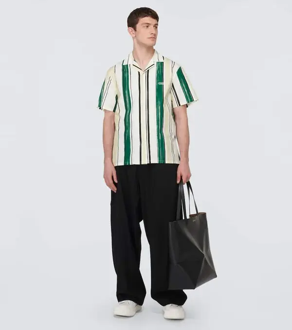 LANVIN Striped Cotton Bowling Shirt