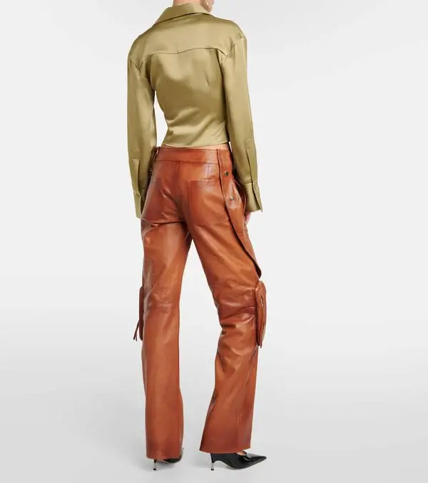 Blumarine Cropped Satin Shirt