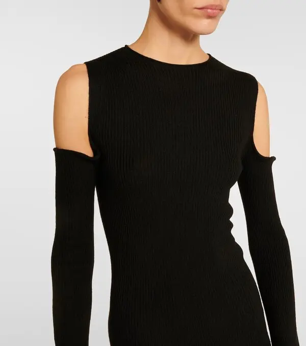 Rick Owens Knitted Virgin Wool Maxi Dress - Black