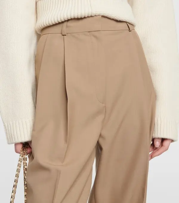 TOTEME Pleated Straight Trousers - Beige