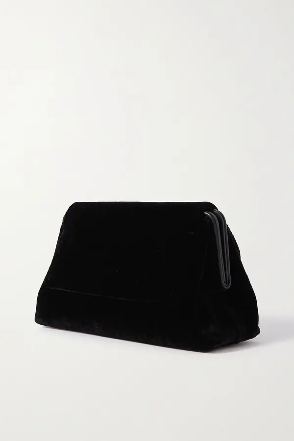 Chloé Atelier Jolie Penelope Leather-trimmed Velvet Clutch