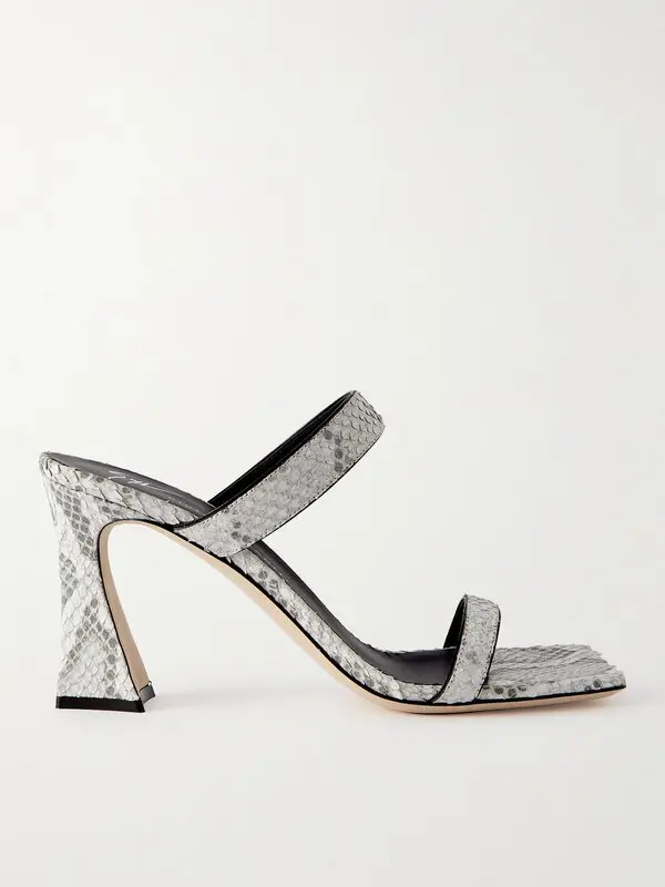 GIUSEPPE ZANOTTI Renegade Snake-print Leather Mules