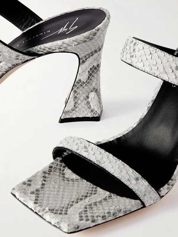 GIUSEPPE ZANOTTI Renegade Snake-print Leather Mules