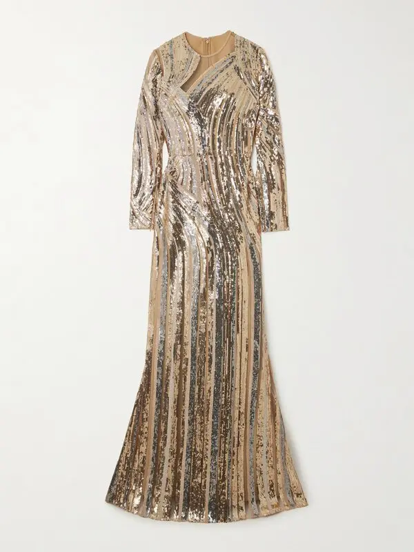 Elie Saab Sequined Tulle Gown
