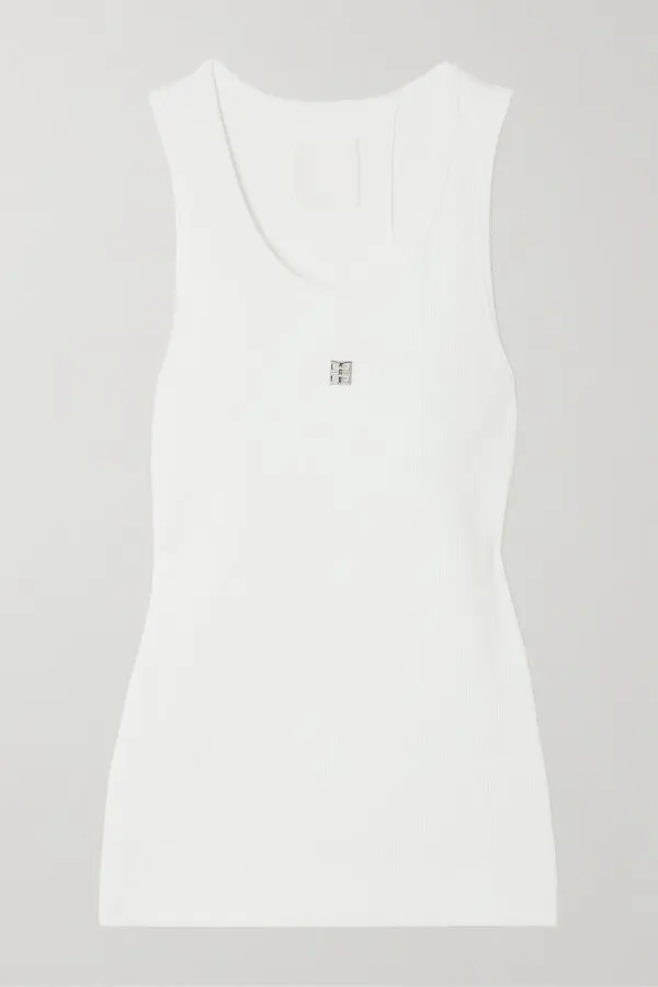 Givenchy Embellished Ribbed Tank - White