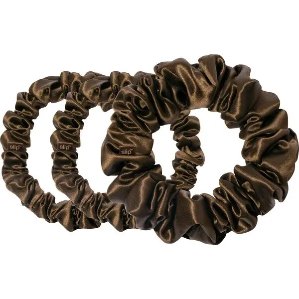 Slip 3-pack Silk Scrunchie Set - Dark Brown