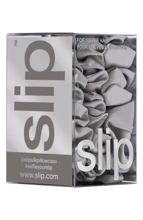 Slip 3-pack Silk Scrunchie Set - Silver