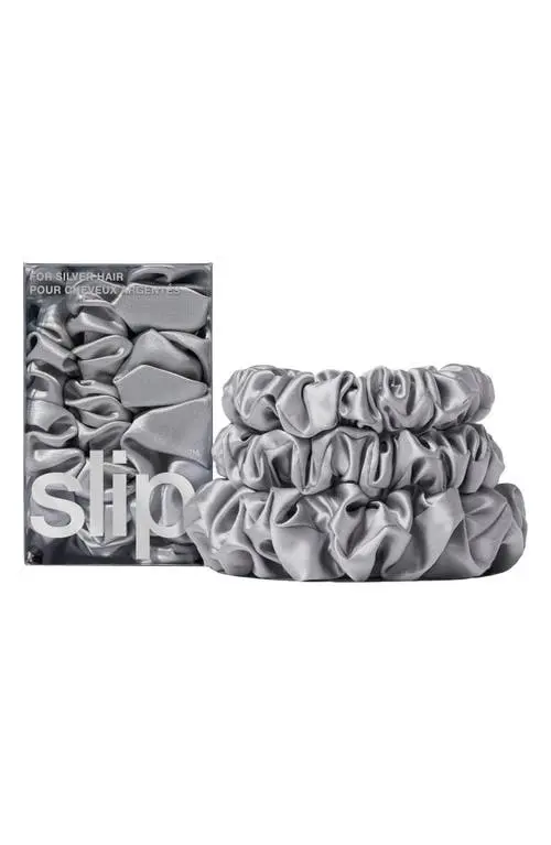 Slip 3-pack Silk Scrunchie Set - Silver