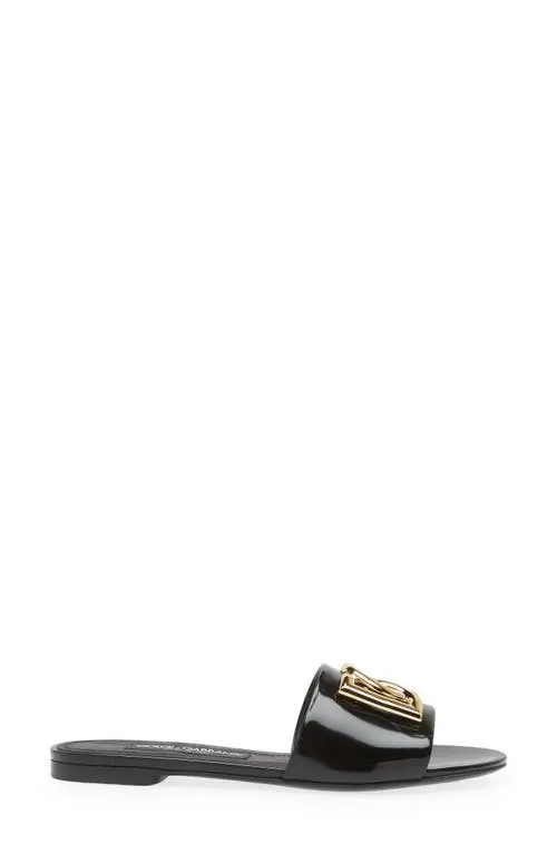 Dolce & Gabbana Dg Logo Slide Sandal - Black