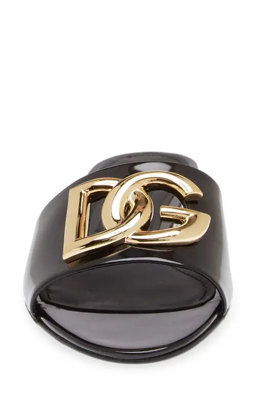 Dolce & Gabbana Dg Logo Slide Sandal - Black