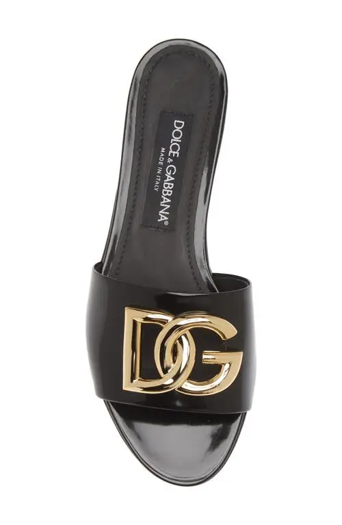 Dolce & Gabbana Dg Logo Slide Sandal - Black