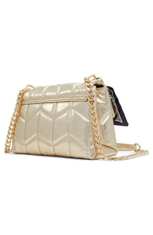 Aldo Quilted Metallic Crossbody Bag With Scarf