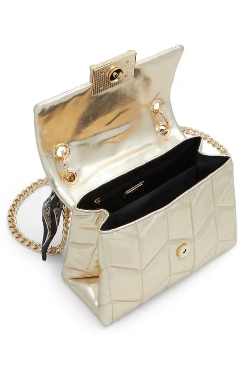 Aldo Quilted Metallic Crossbody Bag With Scarf