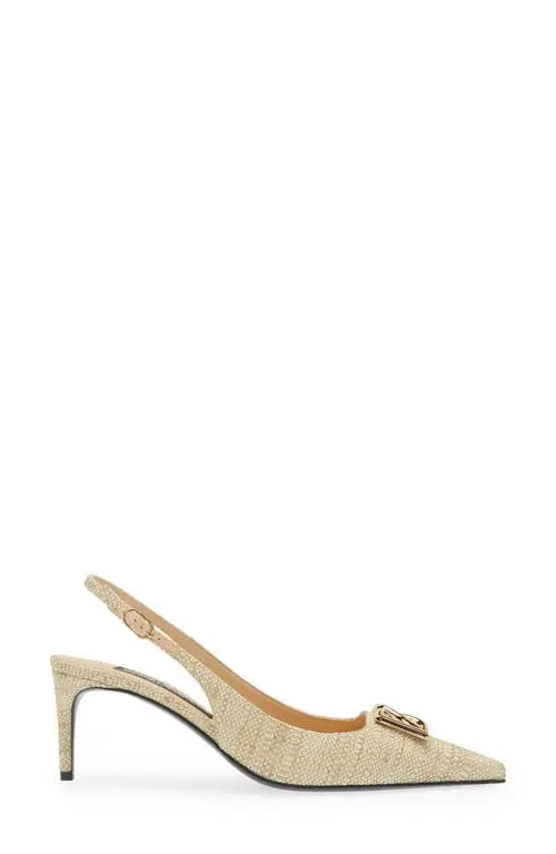 Dolce & Gabbana Lollo Raffia Slingback Pumps