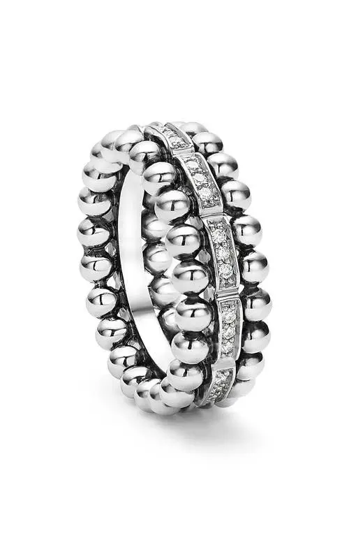 Lagos Caviar Spark Pavé Diamond Band Ring