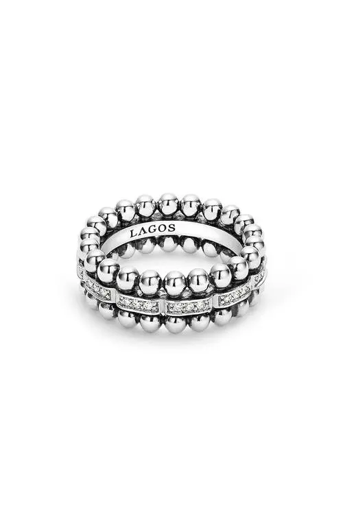 Lagos Caviar Spark Pavé Diamond Band Ring