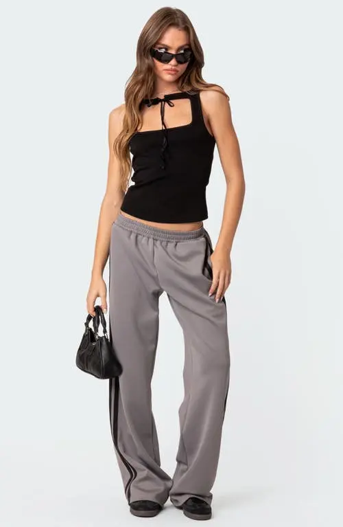 EDIKTED Robyn Side Stripe Track Pants - Dark-gray