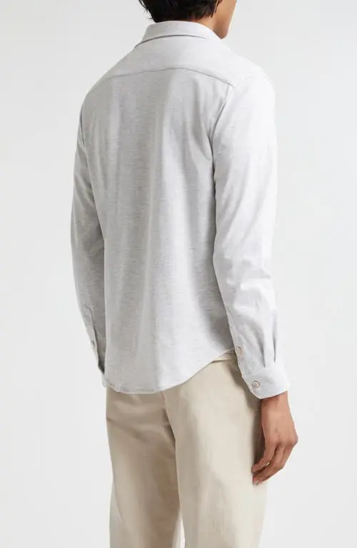 Eleventy Dandy Jersey Button-up Shirt - Light Grey