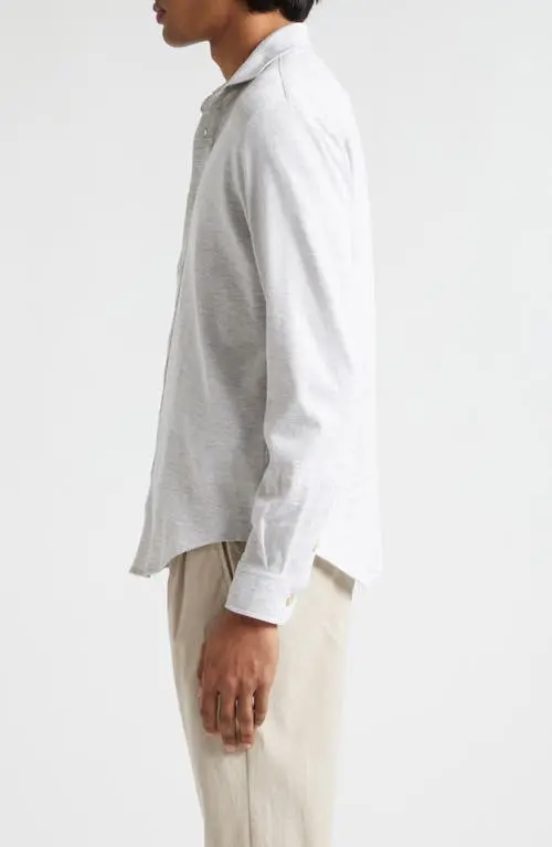 Eleventy Dandy Jersey Button-up Shirt - Light Grey