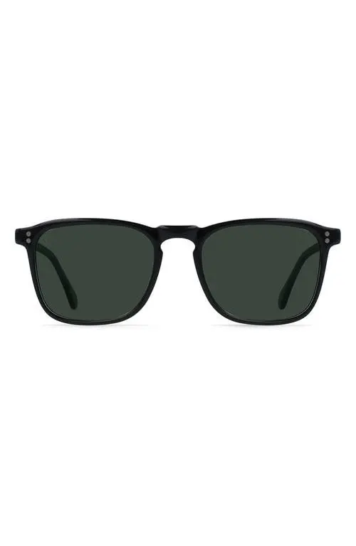 Raen Wiley Polarized Square Frame Sunglasses - Recycled Black/green Polar