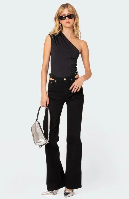 EDIKTED Tabby Gathered One-shoulder Bodysuit