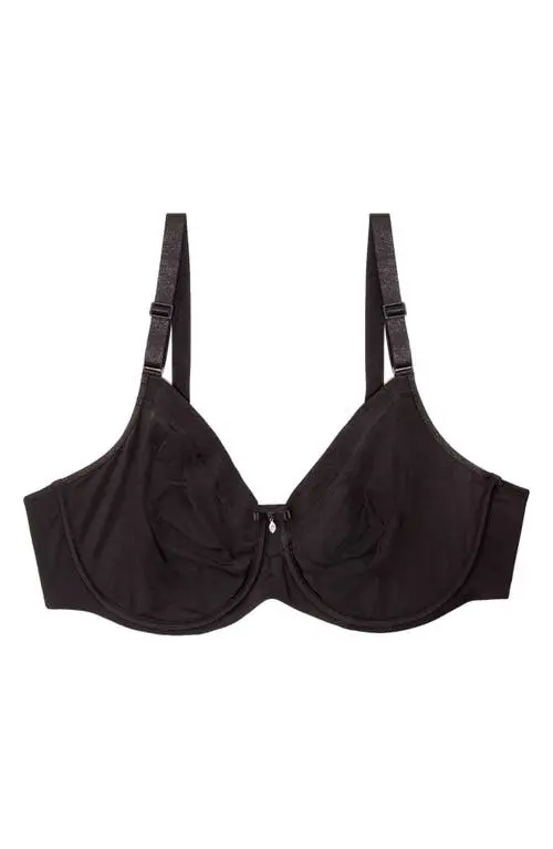 CURVY COUTURE Silky Smooth Underwire Unlined Bra - Black