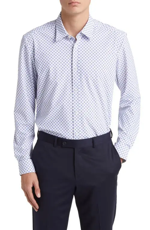 BOSS Liam Regular Fit Geometric Print Button-up Shirt