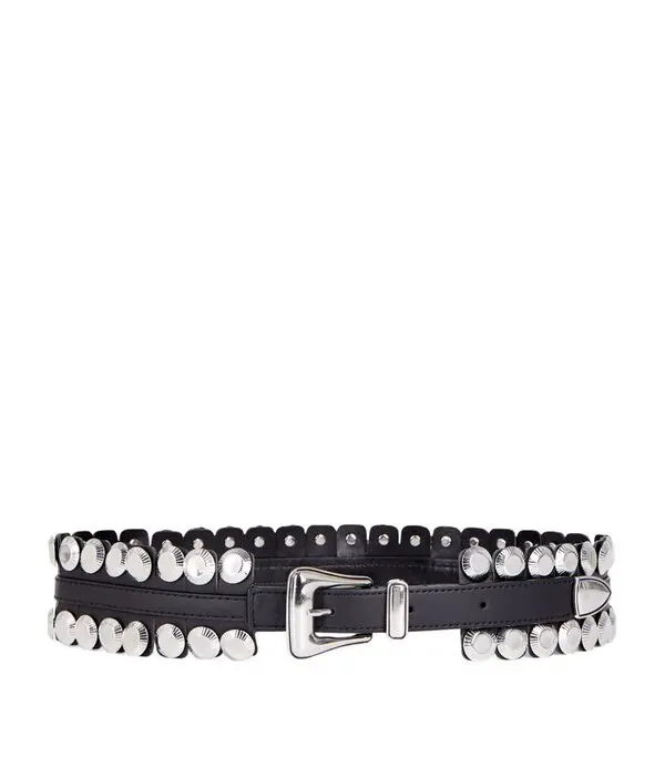 Gorgeous The Kooples Black Studded Leather Belt The Kooples Stud-Embellished Leather Belt - Black | Editorialist main image 3