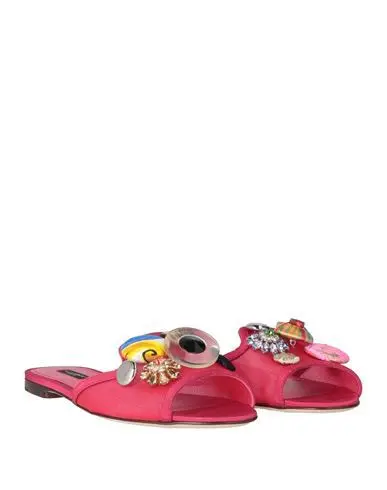 Dolce & Gabbana Embellished Slide Sandals - Magenta