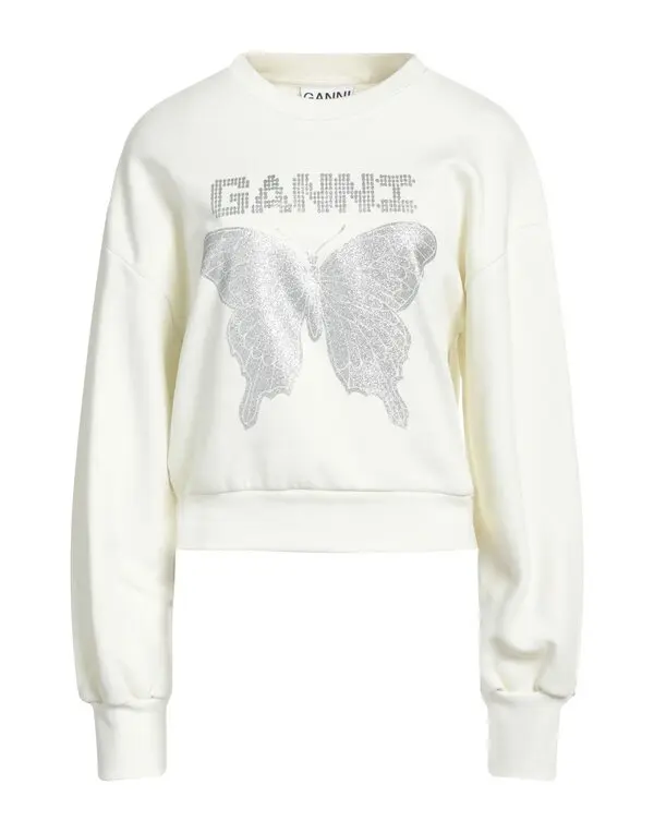 GANNI Sweatshirt With Metallic Butterfly Print