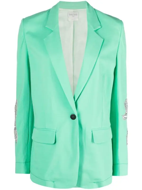 FORTE_FORTE Floral-appliqué Crepe Blazer
