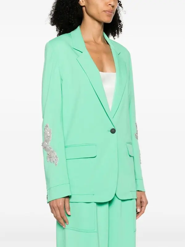 FORTE_FORTE Floral-appliqué Crepe Blazer