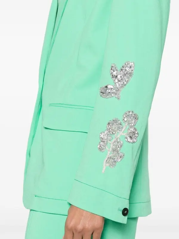 FORTE_FORTE Floral-appliqué Crepe Blazer