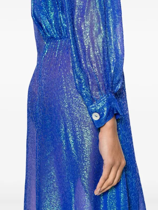 FORTE_FORTE Metallic Patterned-jacquard Midi Dress