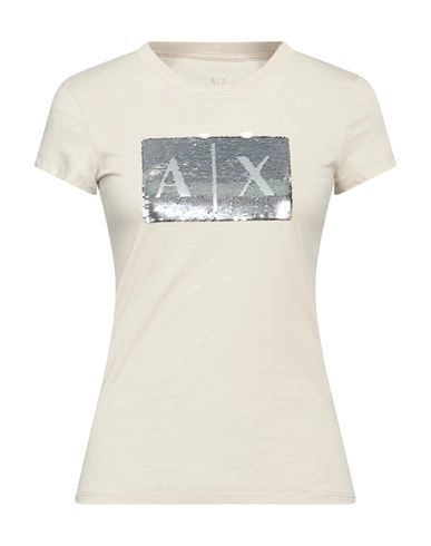 Armani Exchange Cotton T-shirt With Appliqués - Beige