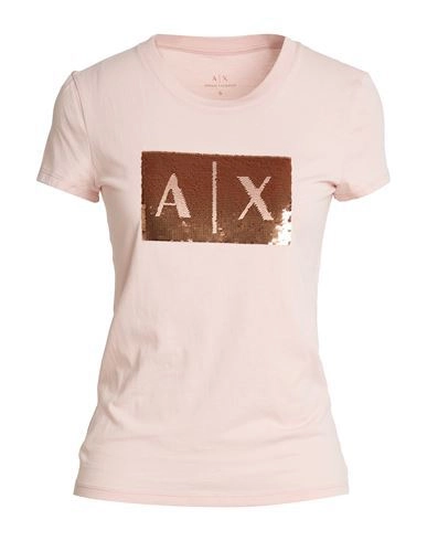 Armani Exchange Cotton T-shirt With Appliqués - Blush