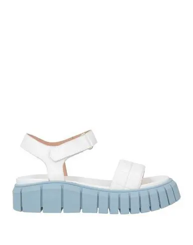 POLLINI Quilted Leather Flatform Sandals