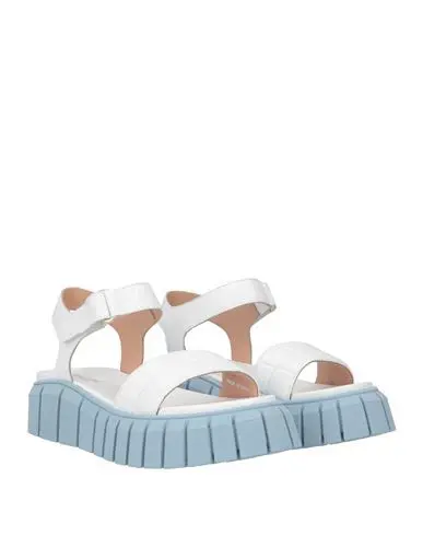 POLLINI Quilted Leather Flatform Sandals