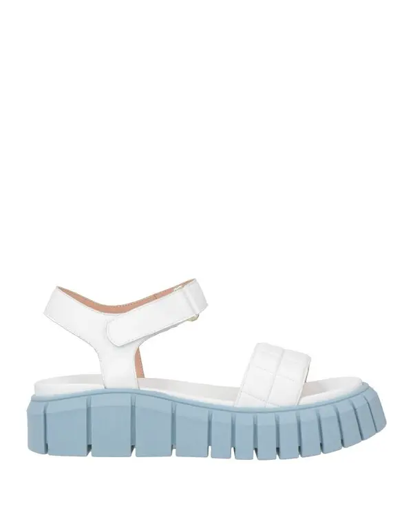 POLLINI Quilted Leather Flatform Sandals