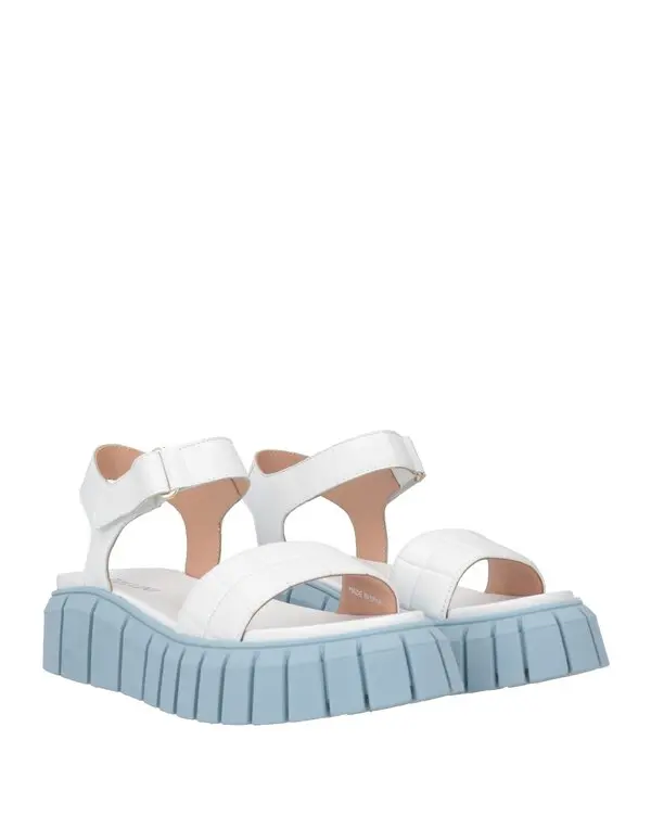 POLLINI Quilted Leather Flatform Sandals
