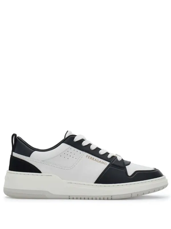 FERRAGAMO Panelled Leather Sneakers - White