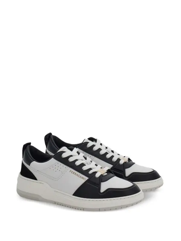 FERRAGAMO Panelled Leather Sneakers - White