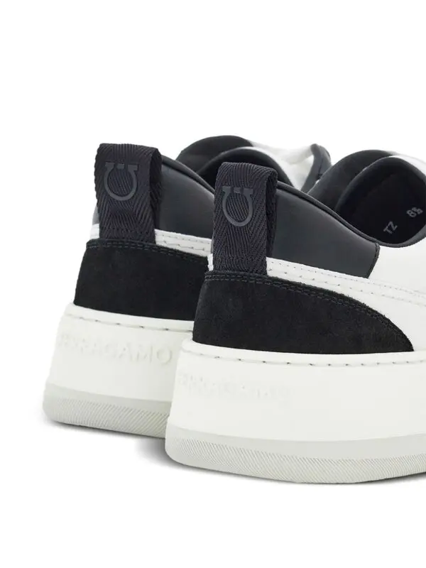 FERRAGAMO Panelled Leather Sneakers - White