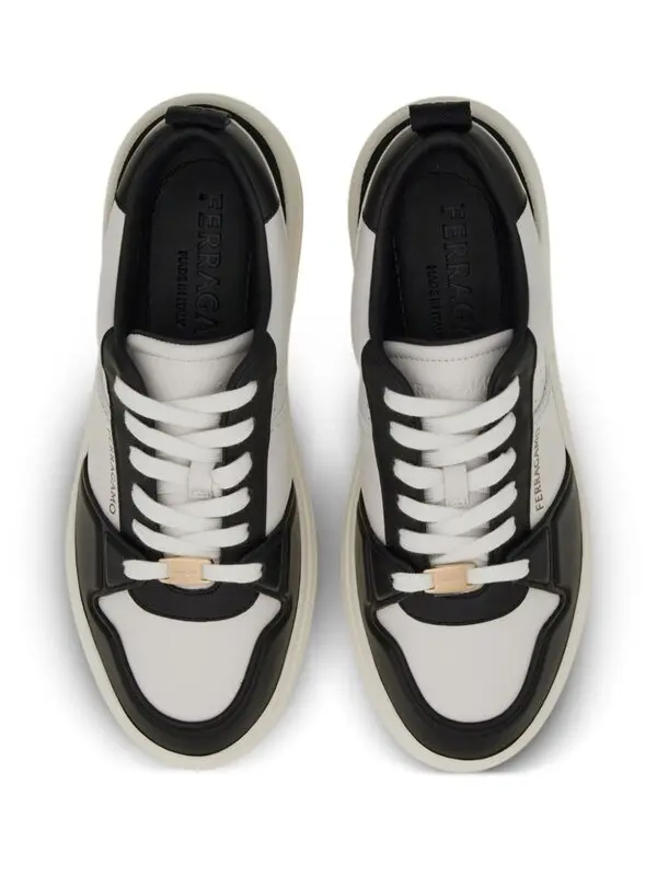 FERRAGAMO Panelled Leather Sneakers - White