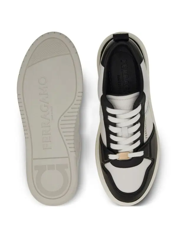 FERRAGAMO Panelled Leather Sneakers - White