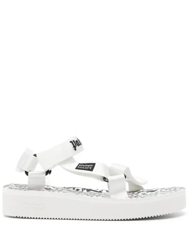 SUICOKE X PALM ANGELS Depa Logo-print Sandals - White