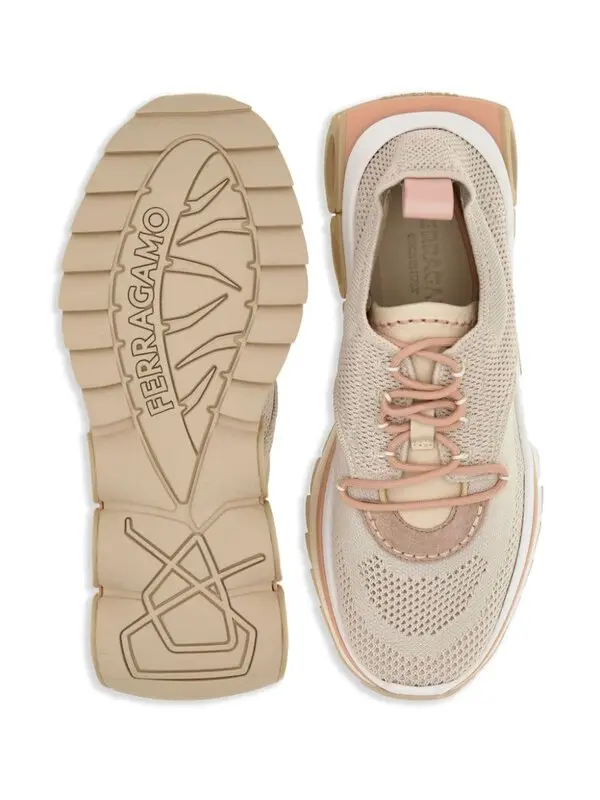 FERRAGAMO Gancini Panelled Sneakers - Grey